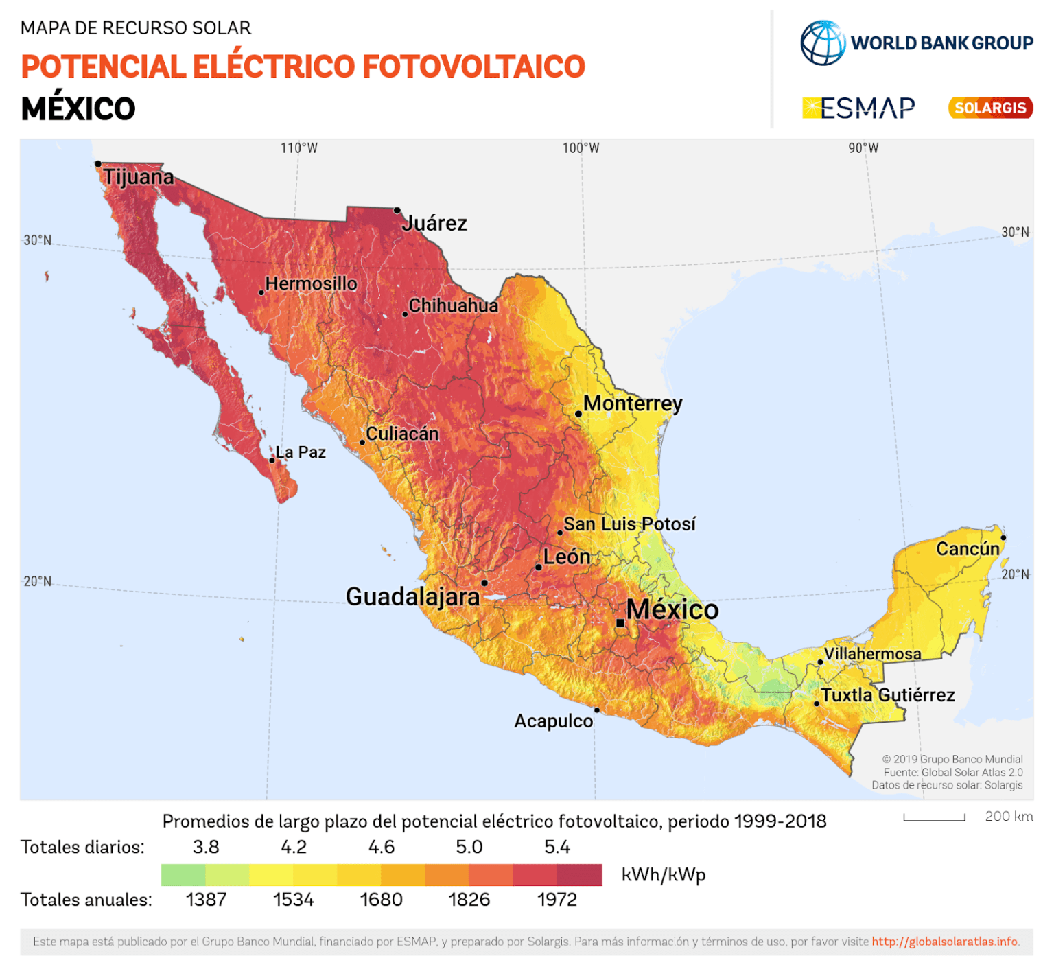 Top 5 estados con mayor radiación solar en México